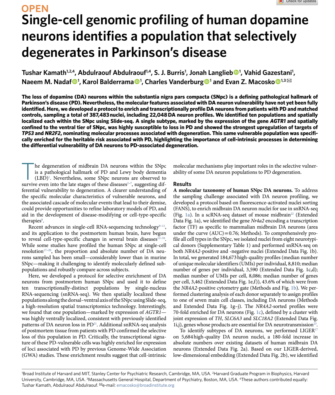 Selected Papers - Macosko Lab